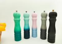 China Wood Gradient Color Manual Salt and Pepper Grinder Set with Adjustable Coarseness 2-in-1 for sale