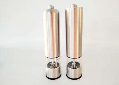 China Electric Stainless Steel Pepper Salt Grinder Battery-Operated with Adjustable Coarseness and Ceramic Core for sale