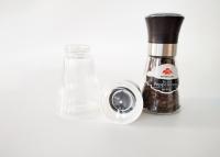 China Compact Glass Pepper Salt Grinder 100ml Adjustable Manual Refillable Spice Mill for sale