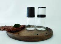 China Large Capacity Glass Salt and Pepper Grinder Set Stainless Steel Manual Spice Mill 2 Pack for sale