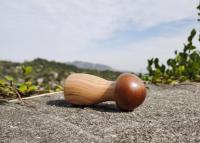 China Mushroom-Shaped Adjustable Salt & Pepper Grinder With Ceramic Core And Wood Jar for sale