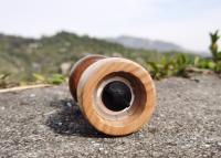 China 176g Adjustable Salt Pepper Grinder Mushroom Design Acacia Wood 11.5cm for sale