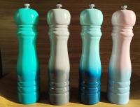 China Adjustable Rubber Wood 4colors Salt / Spices / Pepper Mill for sale