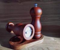 China Professional Adjustable Roman Columns Salt and Pepper Grinder Set - 21.5cm & 14cm Wooden Mills with Ceramic Core for sale