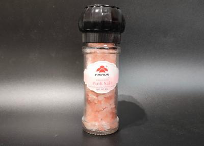 China Glass Salt Grinder with Plastic Lid and Ceramic Grinding Core for Pink Himalayan Salt for sale