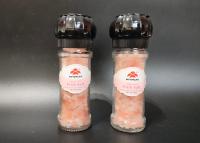 China Glass Salt Grinder with Plastic Lid and Ceramic Grinding Core for Pink Himalayan Salt for sale