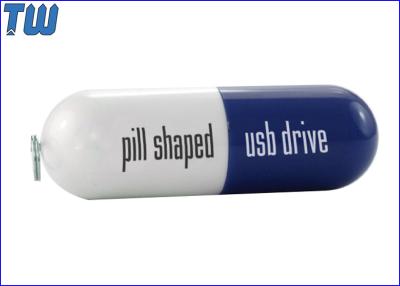 China Full Plastic Pill Shaped Usb Drive Medicine Promotional with Key Ring for sale