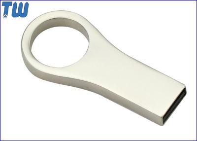 China Big Circle 8GB Flash Drive Slim Ring Design Waterproof Matt Silver Color for sale