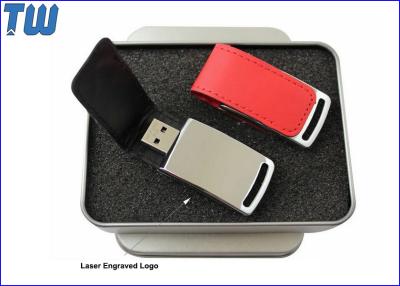 China Leather 8GB USB Flash Disk Magnet Inside Connected Fine Gadgets for sale
