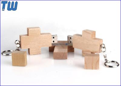 China Data Storage 8GB USB Pen Flash Drive Wooden Cross Free Keychain for sale