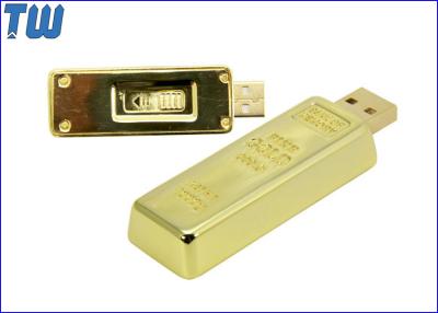 China Shinning Gold Bar 32GB Pen Drives Sliding Brick Heavy Full Metal for sale