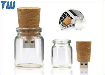 China Delicate Glass Bottle Customized 64GB Pen Drive Disk Storage Device for sale