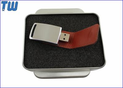 China Delicate Magnet Connected 2GB Thumb Drives Flash Leather Cover Disk for sale