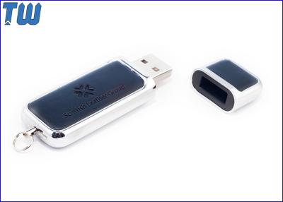 China Bulk Fine Leather 2GB Thumb Drives USB Shinning Frame 3D Debossed Logo for sale