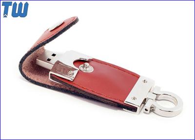 China Leather Package 4GB Thumb Drive Memory Device 3D Debossed Logo for sale