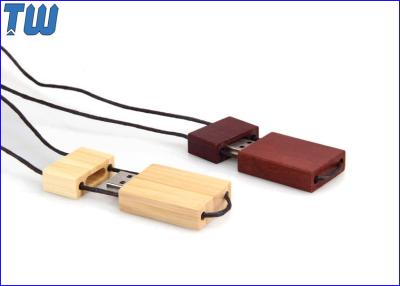 China Laser Engraved 3D Logo Necklace 1GB Thumbdrive USB Wooden Stick for sale
