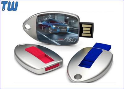 China Zinc Metal Water Drop Sliding 1GB USB Flash Drive Resin Dome Logo for sale