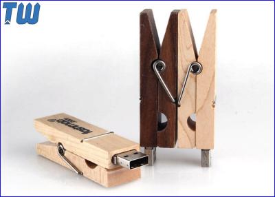 China Multi-Function Wood Clip Cool 4GB USB Memory Stick Thumb Drives for sale