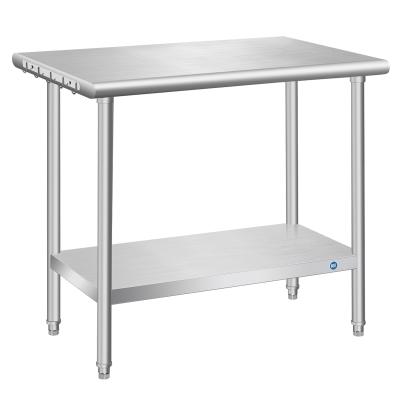 China Stainless Steel Worktable with 500 Kg Load Capacity No Assembly Required and Polished Surface for Industrial Kitchens for sale