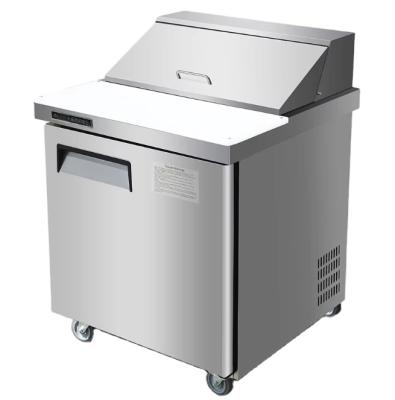 China Commercial Stainless Steel 201 Salad Bar Refrigerator with Adjustable Shelves and Digital Control for sale