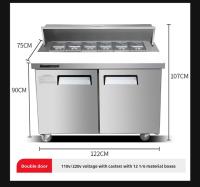 China Commercial Stainless Steel 201 Salad Bar Refrigerator with Adjustable Shelves and Digital Control for sale