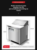 China Stainless Steel 201 Pizza Prep Refrigerator with Automatic Defrost and Adjustable Thermostat for sale