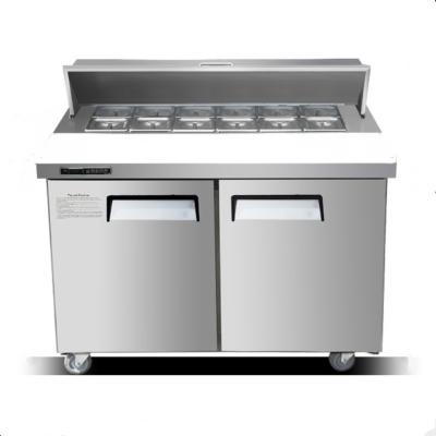 China Stainless Steel 201 Commercial Fridge Freezer with Adjustable Thermostat and Brand Compressor Pizza Prep Table for sale