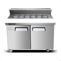 China Commercial Pizza Prep Table Fridge with Adjustable Shelves Stainless Steel 201 and Digital Control for sale