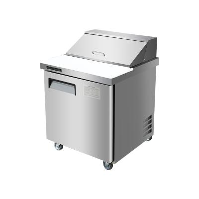 China Commercial Stainless Steel 201 Pizza Prep Table with Automatic Defrost and Air Cooling System for sale