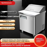 China Commercial Stainless Steel 201 Pizza Prep Table with Automatic Defrost and Air Cooling System for sale