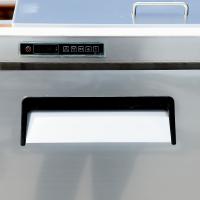 China Commercial Stainless Steel 201 Pizza Prep Table with Automatic Defrost and Air Cooling System for sale