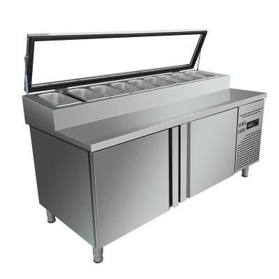 China Double-Temperature Stainless Steel Pizza Refrigerator with Air Cooling System for Fast Food Restaurants for sale