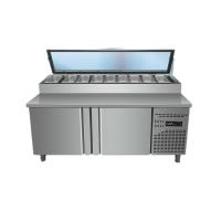 China Double-Temperature Stainless Steel Pizza Refrigerator with Air Cooling System for Fast Food Restaurants for sale