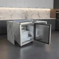 China Commercial Stainless Steel Salad Bar Counter with Adjustable Shelves and Digital Temperature Control for sale