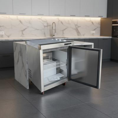 China Commercial Stainless Steel Salad Bar Counter with Adjustable Shelves and Digital Temperature Control for sale