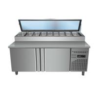 China Stainless Steel Pizza Preparation Table with Adjustable Thermostat and Frost-Free Commercial Kitchen Refrigerator for sale