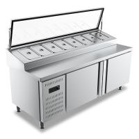 China Stainless Steel Pizza Preparation Table with Adjustable Thermostat and Frost-Free Commercial Kitchen Refrigerator for sale