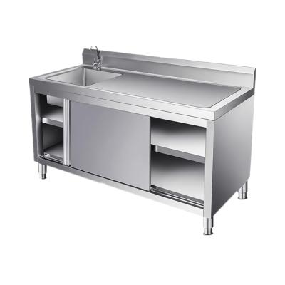 China Heavy Duty Stainless Steel Sink with Self-Cleaning Coating and Adjustable Height Legs for Commercial Kitchen for sale