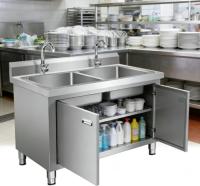 China Corrosion Resistant Stainless Steel Sink with Adjustable Height Legs and Heavy-Duty Capacity for Commercial Kitchens for sale
