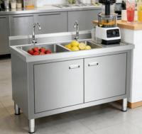 China Corrosion Resistant Stainless Steel Sink with Adjustable Height Legs and Heavy-Duty Capacity for Commercial Kitchens for sale