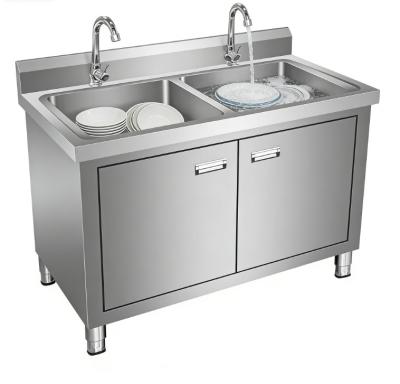 China Stainless Steel Sink Cabinet with Corrosion Resistance Adjustable Height Legs and Heavy-Duty Capacity for Mobile Catering Units for sale