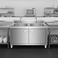 China Stainless Steel Sink Cabinet with Corrosion Resistance Adjustable Height Legs and Heavy-Duty Capacity for Mobile Catering Units for sale