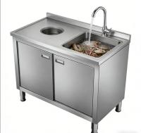 China Stainless Steel Sink Worktable with Adjustable Height Legs, Corrosion Resistance, and Heavy-Duty Capacity for Commercial Kitchens for sale