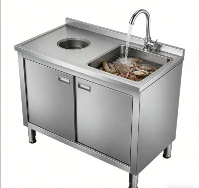 China Stainless Steel Sink Worktable with Adjustable Height Legs, Corrosion Resistance, and Heavy-Duty Capacity for Commercial Kitchens for sale