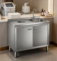 China Corrosion Resistant Stainless Steel Sink with Adjustable Height Legs and Heavy-Duty Capacity for Commercial Kitchens for sale