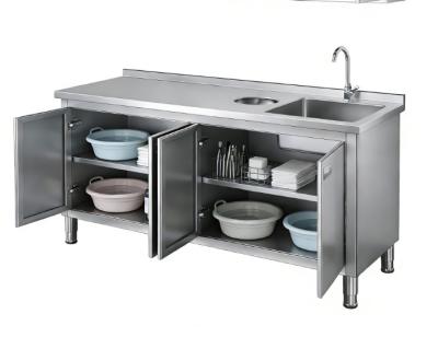 China Heavy-Duty Stainless Steel Sink Cabinet with Corrosion Resistance and Adjustable Height Legs for Commercial Kitchens for sale