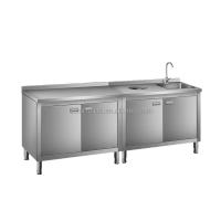 China Heavy-Duty Stainless Steel Sink Cabinet with Corrosion Resistance and Adjustable Height Legs for Commercial Kitchens for sale