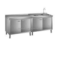 China Heavy-Duty Stainless Steel Sink Cabinet with Corrosion Resistance and Adjustable Height Legs for Commercial Kitchens for sale