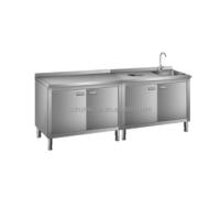 China NSF Certified Sanitary Sink Unit with Sliding Door and Hidden Trash Compartment for Commercial Kitchens for sale