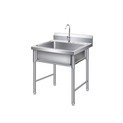 China 304 Stainless Steel Commercial Kitchen Sink with Corrosion Resistance 300 kg/㎡ Load Capacity and Polished Finish for sale